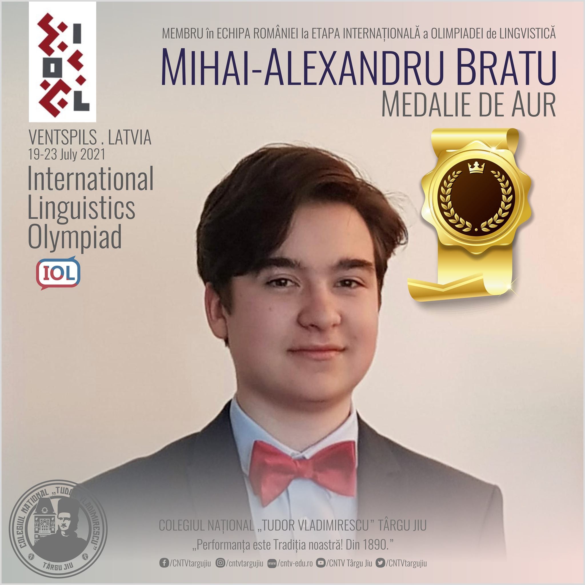 Gorjeanul Mihai Bratu, medalie de aur la Olimpiada Internațională de ...