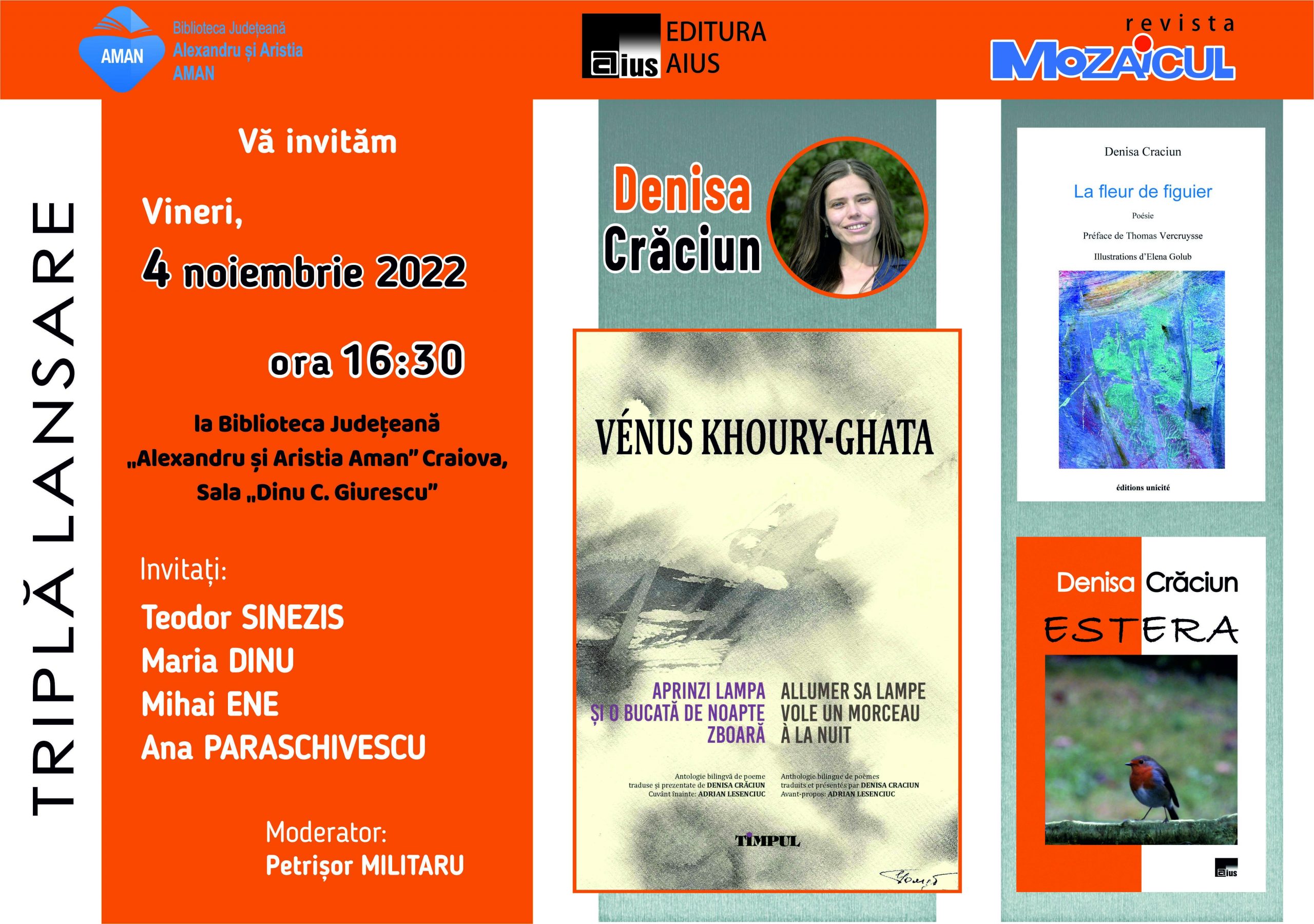 Craiova. Triplă lansare de carte, la Biblioteca Aman - Jurnalul Olteniei - Stiri regionale din ...