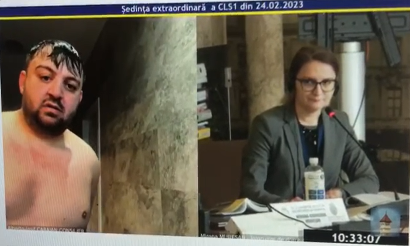 VIDEO/ Consilier PSD, live din duș la o ședință a Consiliului Local