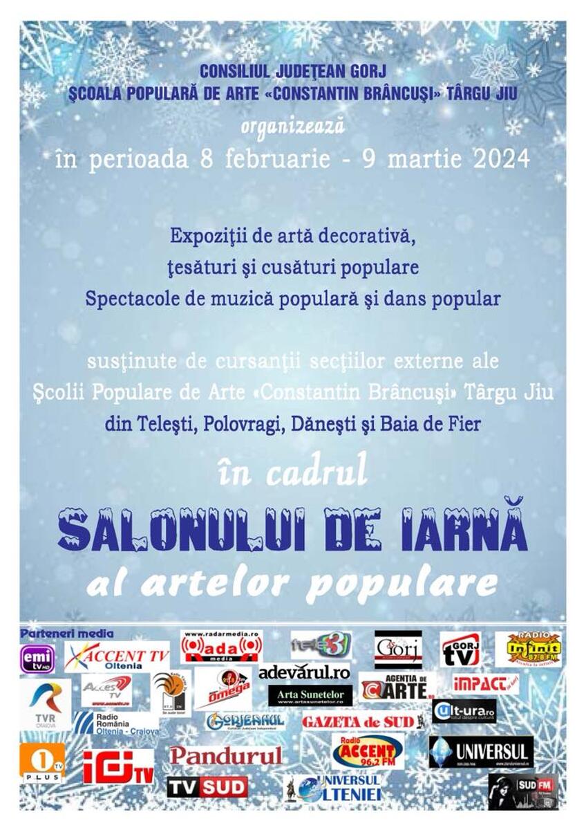 Școala Populară de Arte Târgu Jiu organizează ”Salonul de iarnă al artelor populare”